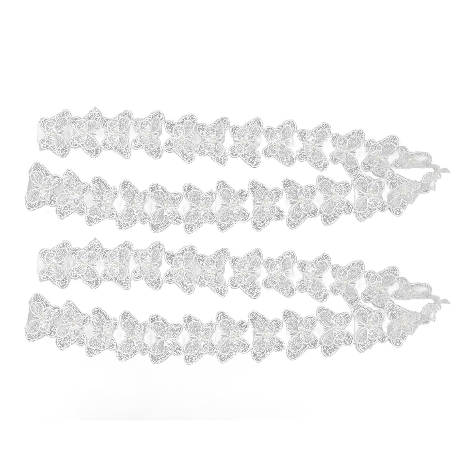 3 рулона винтажных лент с бабочками, белая жемчужная кружевная отделка, вышивальная лента для рукоделия, шитья, украшения одежды.