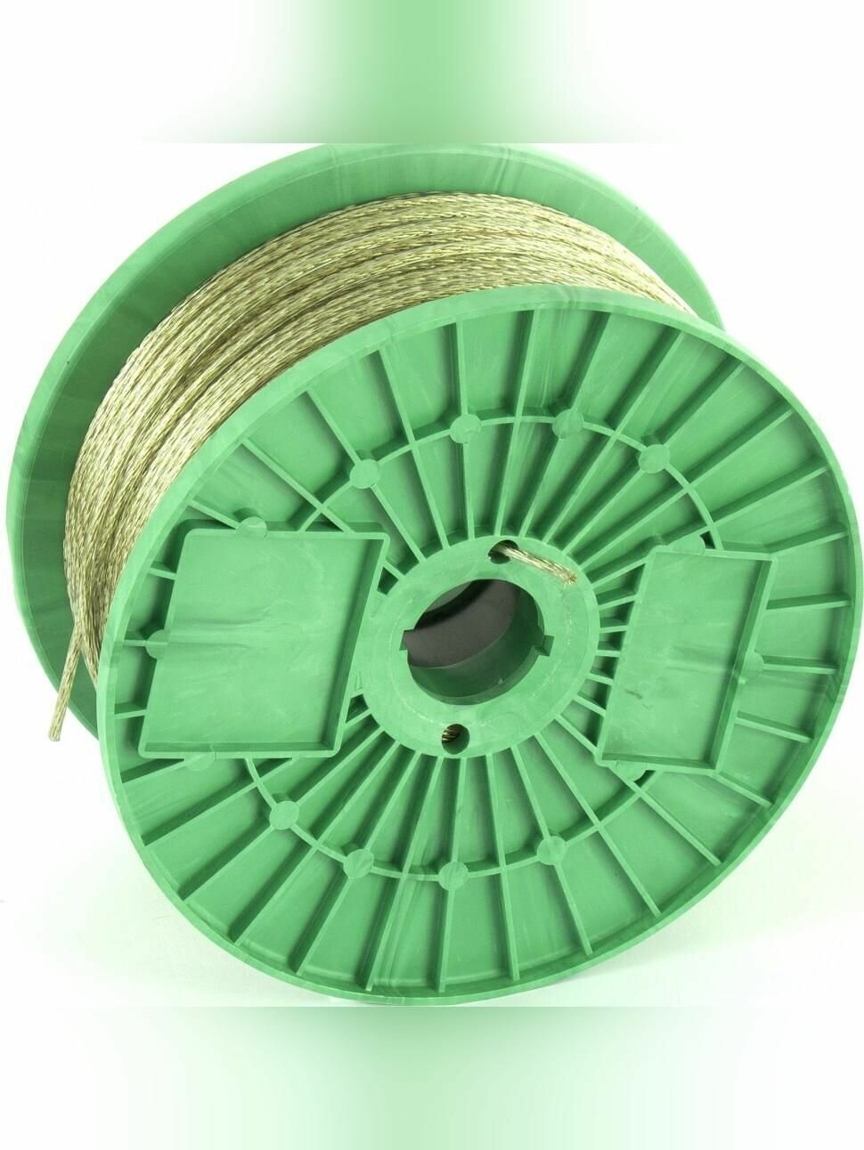 Трос металлополимерный прозрачный ПР-3.0, толщина 3.0 мм, катушка 200 метров Сибртех 47628