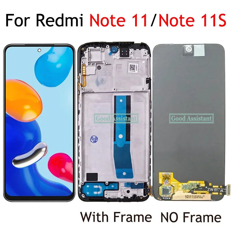 6,43-дюймовый Amoled/TFT для Xiaomi Redmi Note 11 Redmi Note 11S, ЖК-экран, сенсорная панель, дигитайзер в сборе/с рамкой