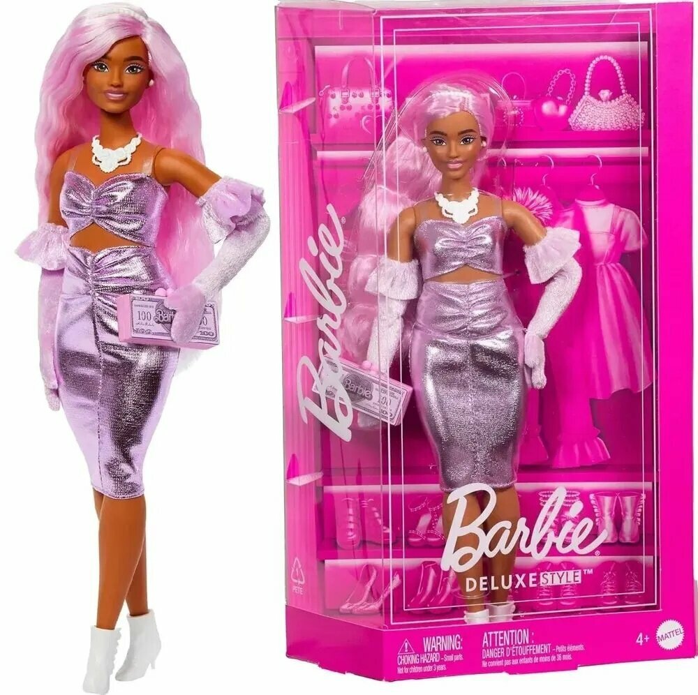 Кукла Barbie Deluxe Style с розовыми волосами HYV25 HYV24 базовая модель серии