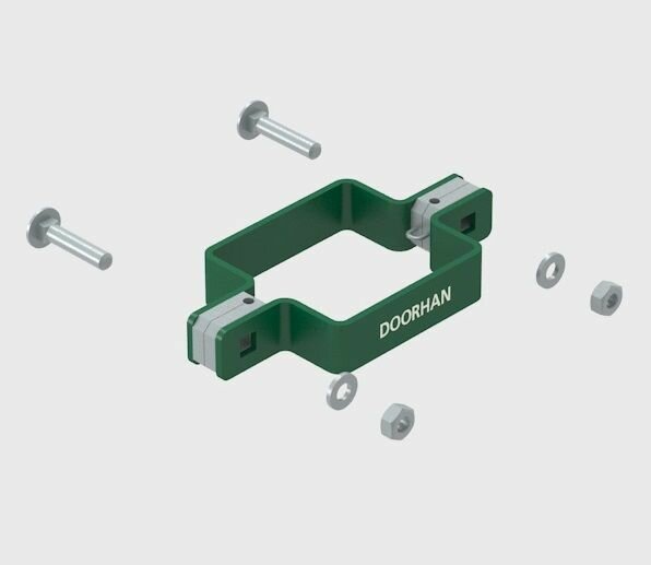 Комплект хомута двухстороннего для столба 60х60 RAL6005 (зеленый), KIT/HD-60/RAL6005