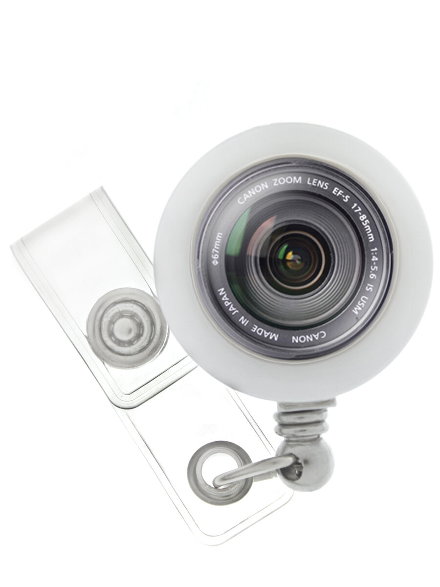 Держатель TINA BOLOTINA , для бейджа, с ретрактором, серебристый, объектив