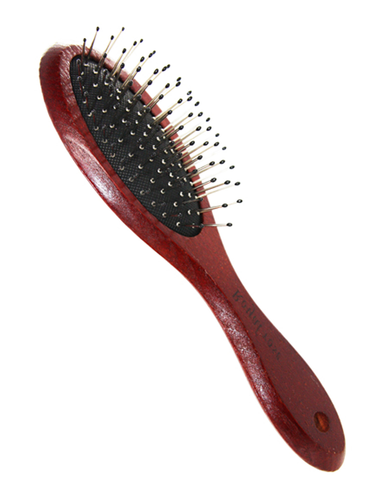 Щетка деревянная, массажная, овальная, металлическими зубцами, длина 180 мм