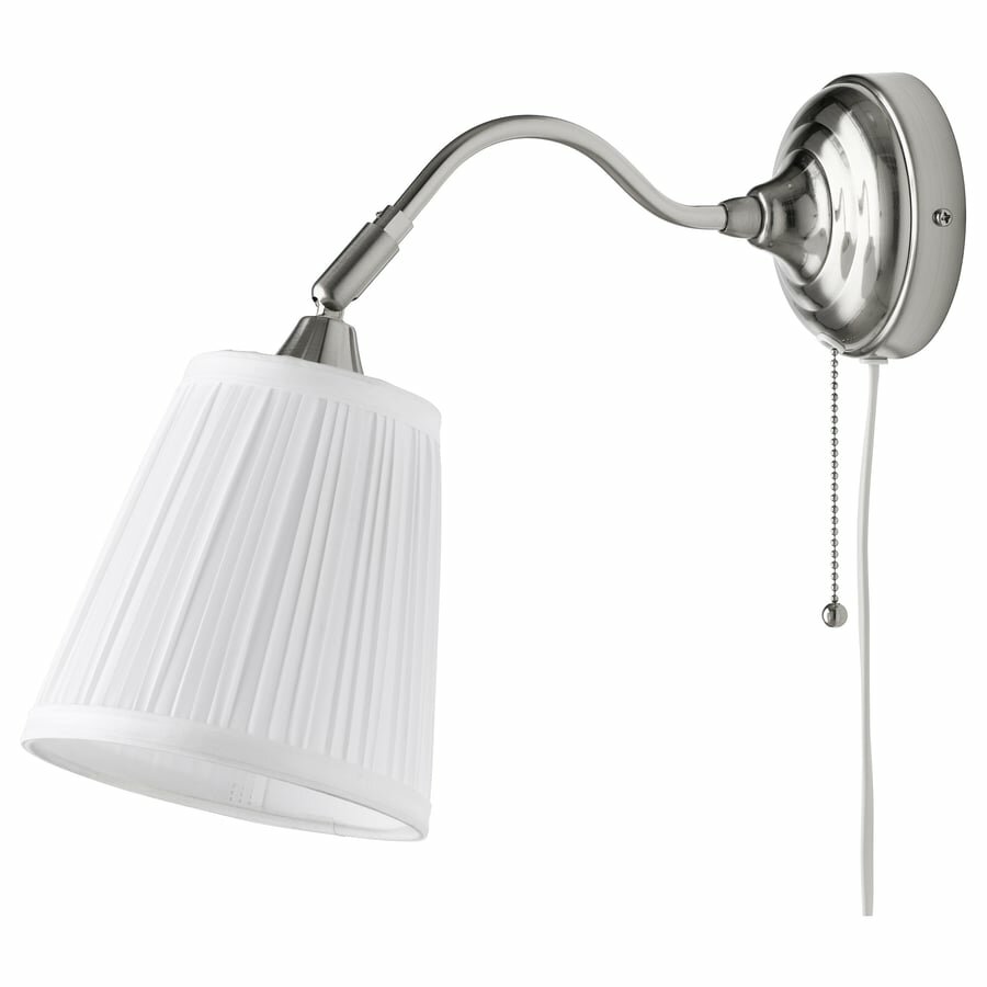 Настенный светильник IKEA ARSTID, цвет никелированный/белый, 601.638.76_IKEA
