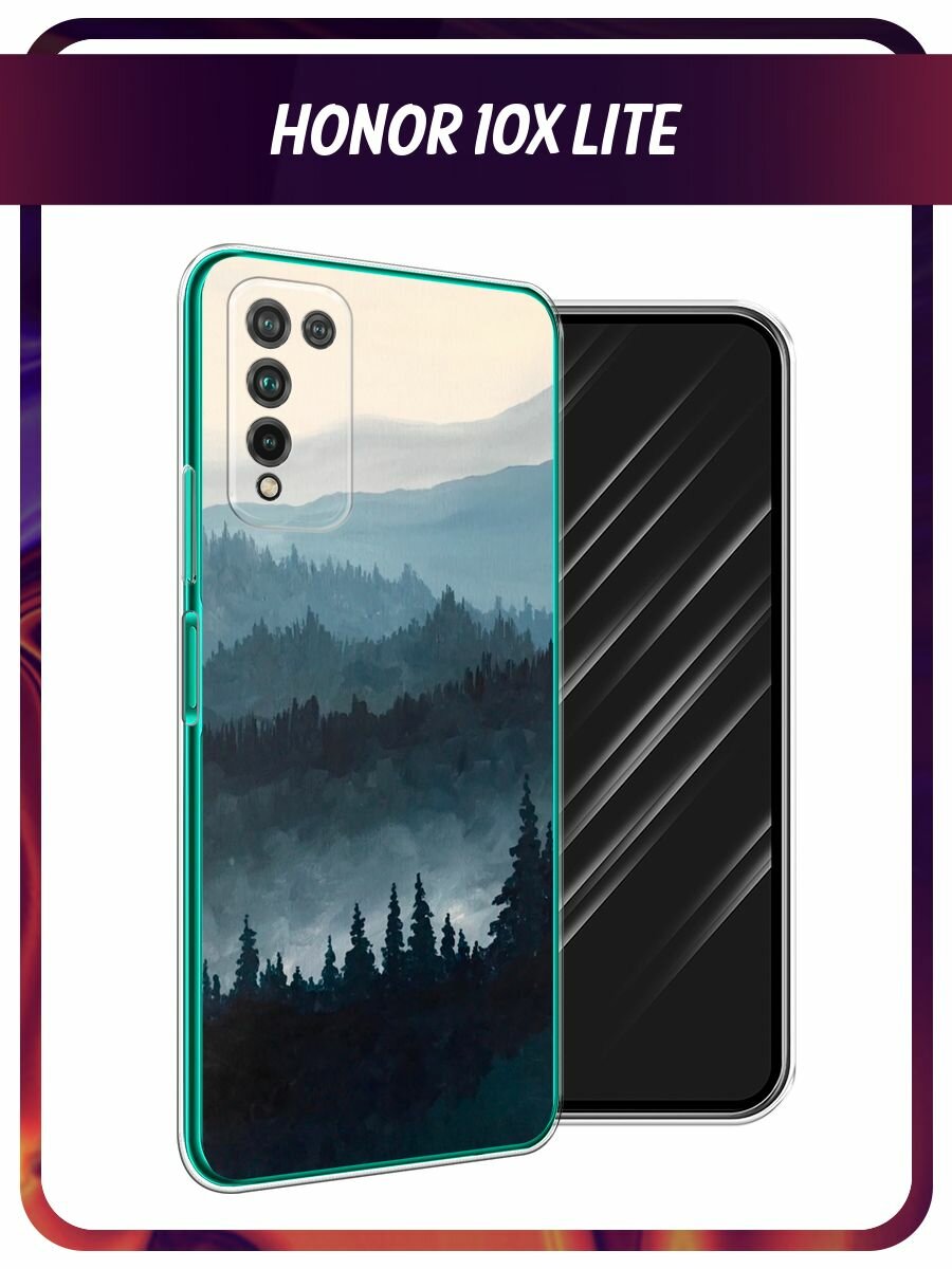 Чехол на Honor 10X Lite / Хонор 10X Лайт с принтом "Туманные горы"