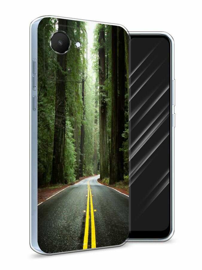 Силиконовый чехол на Realme C30 / Реалми C30 с принтом "Лес 17"