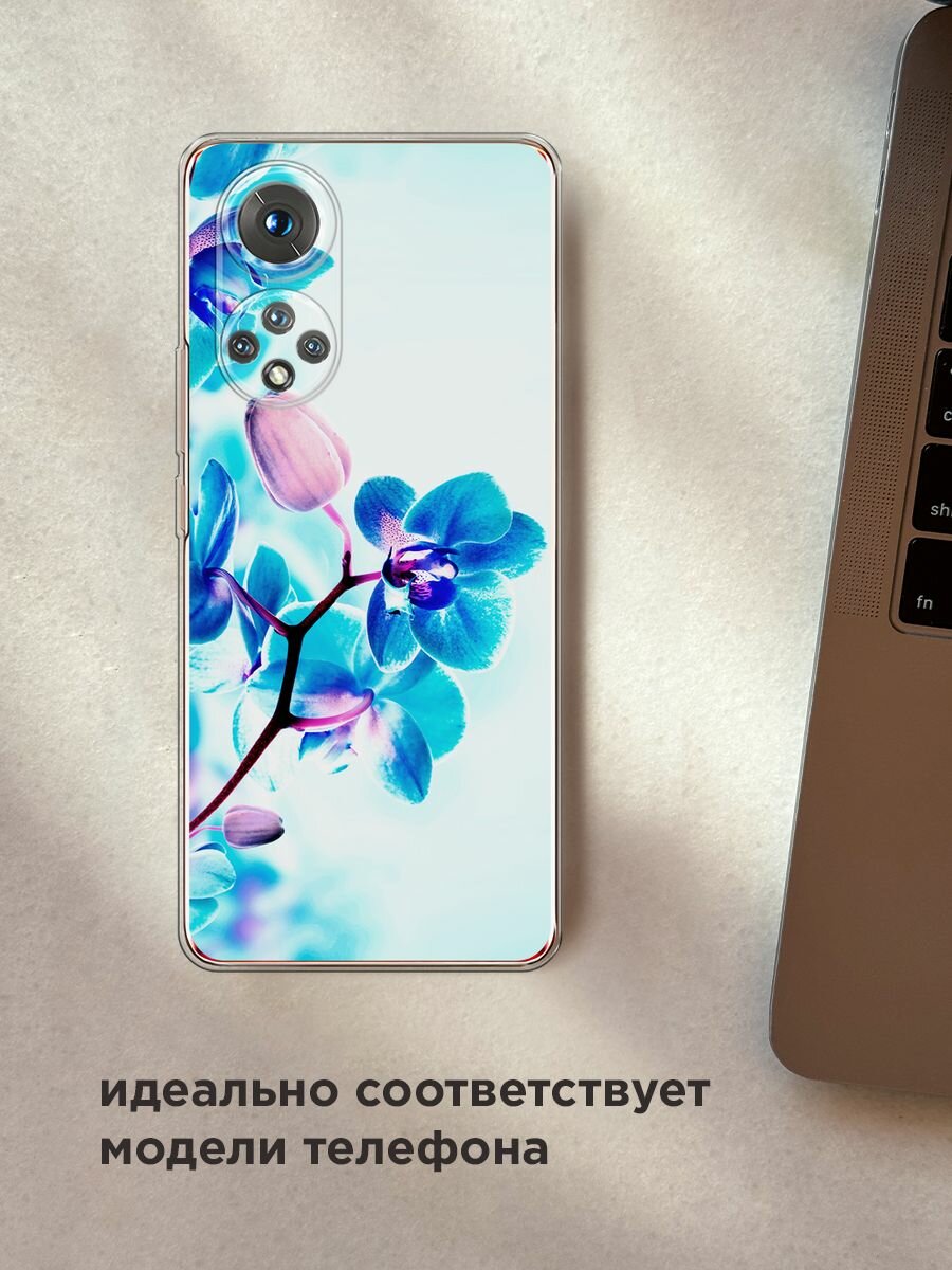 Чехол на Honor 50/Huawei Nova 9 / Хонор 50/Хуавей Нова 9 с принтом "Голубая орхидея" — фото 1