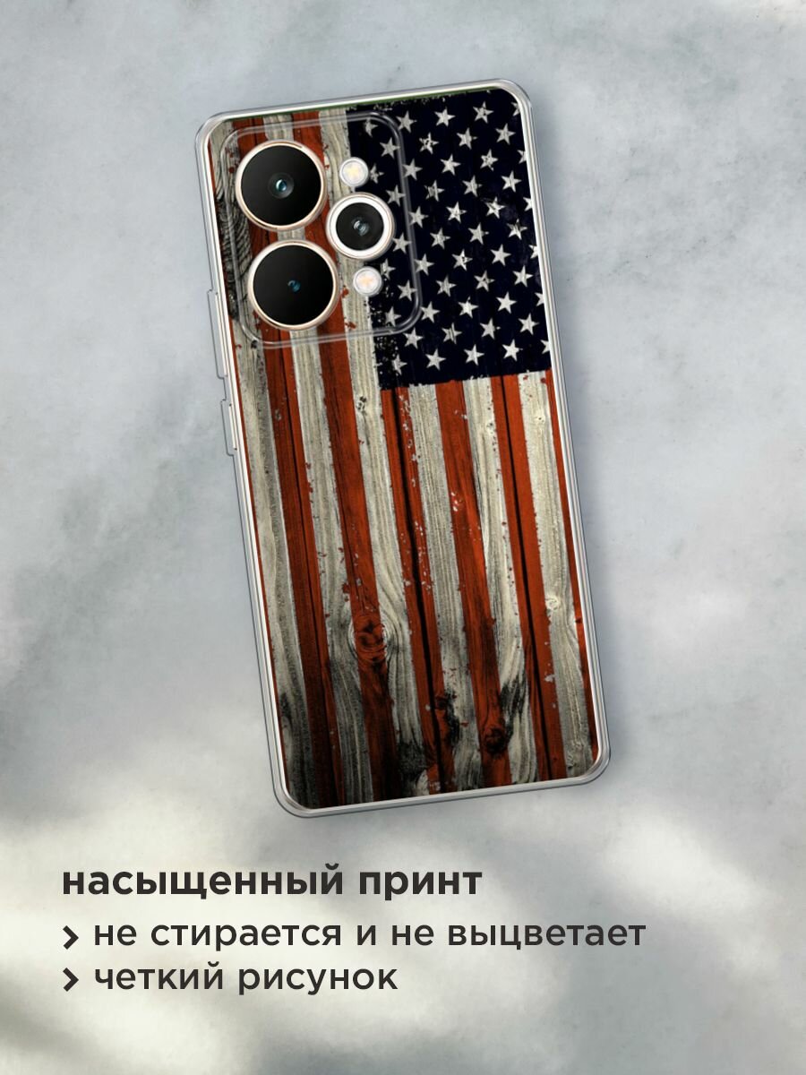 Силиконовый чехол на Realme 15 Pro / Реалми 15 Про с принтом "США" — фото 1