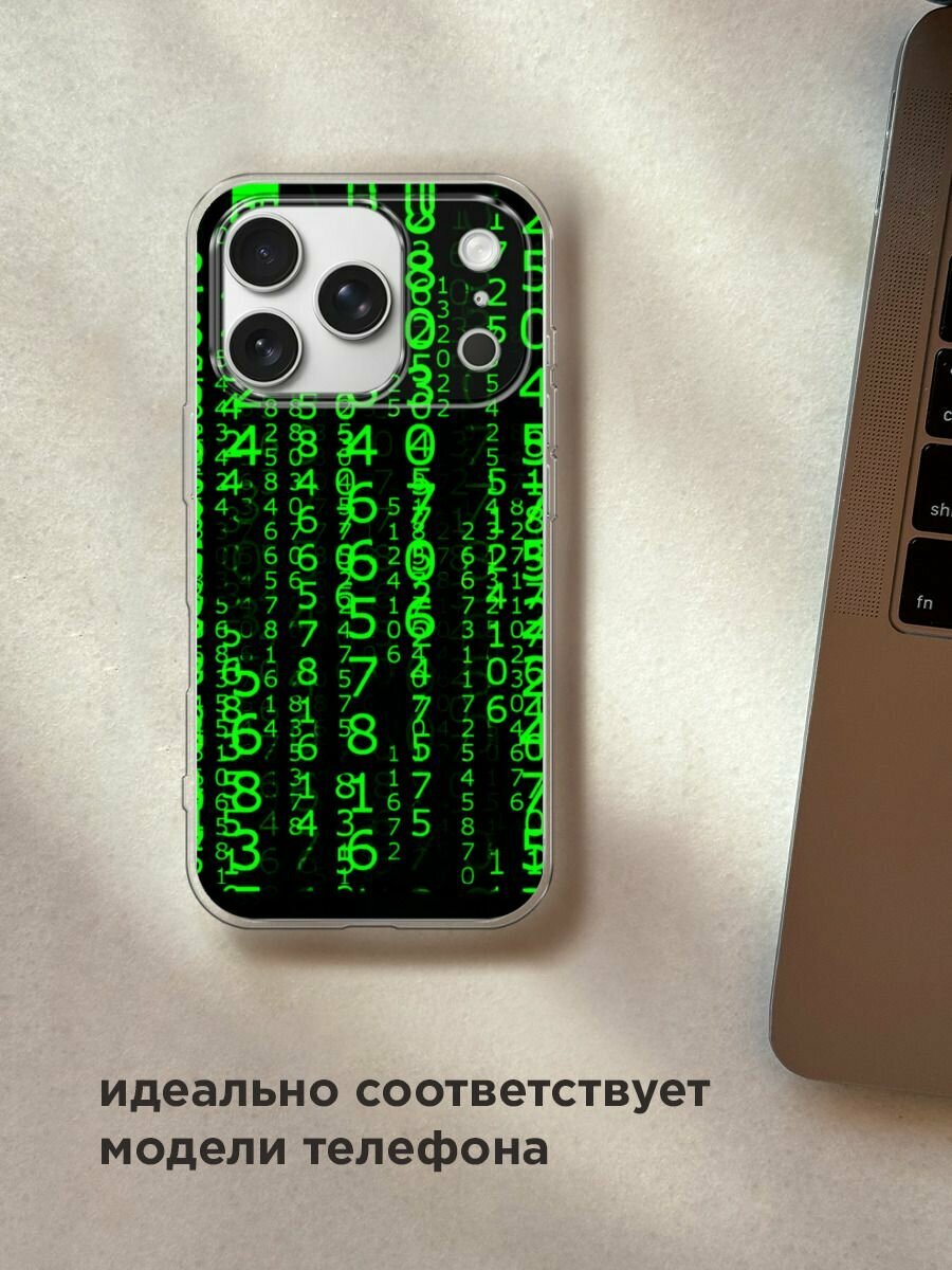 Чехол на Apple iPhone 17 Pro / Айфон 17 Про с принтом "Цифры матрицы" — фото 1