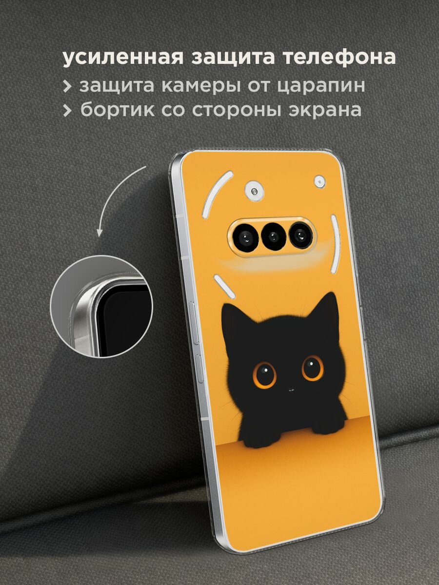 Чехол на Nothing Phone 3a / Нотинг Фон 3а с принтом "Контрастный котик" — фото 1