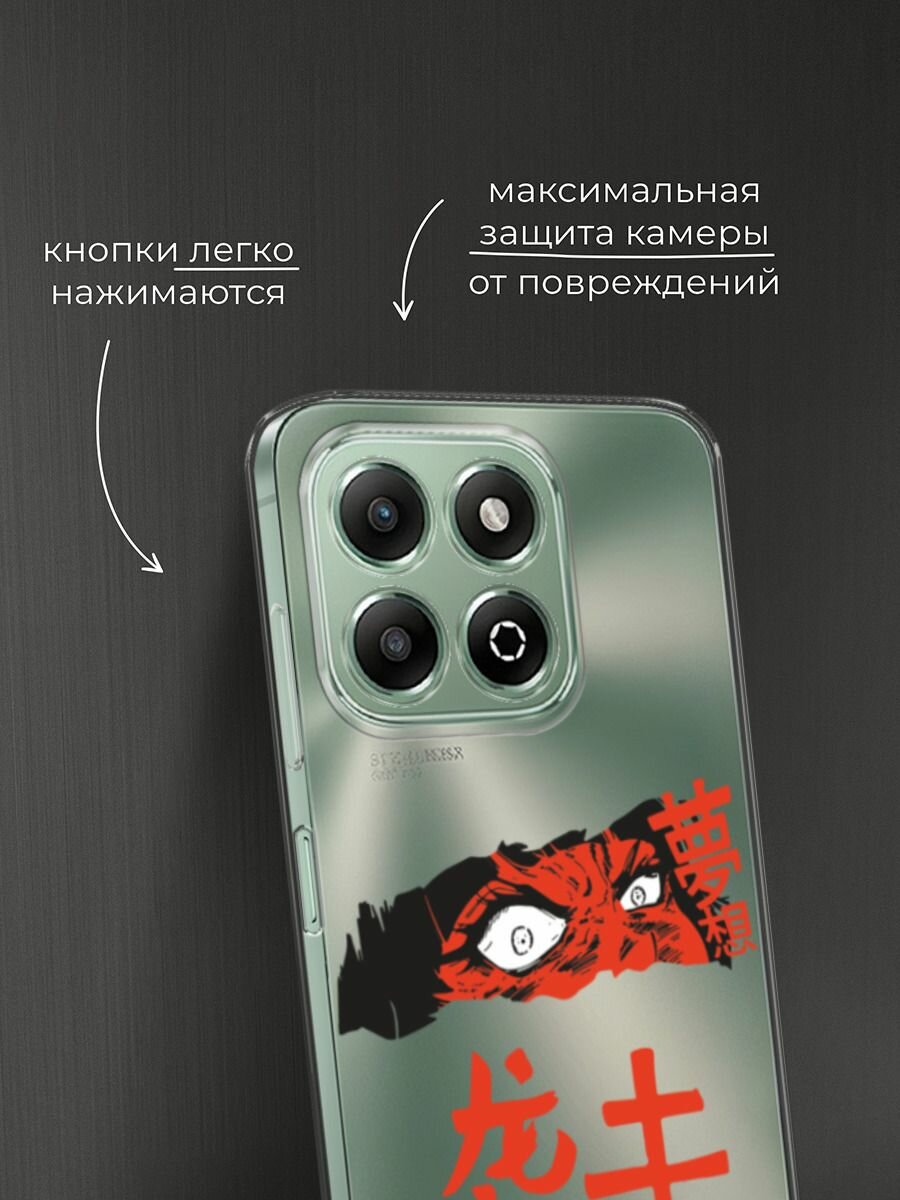 Чехол на Honor X6b / Хонор X6b с принтом "Anime attack", прозрачный — фото 1
