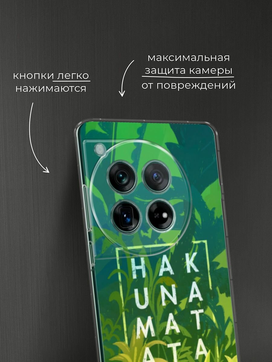 Силиконовый чехол на OnePlus 12 / Ван Плас 12 с принтом "Акуна матата" — фото 1