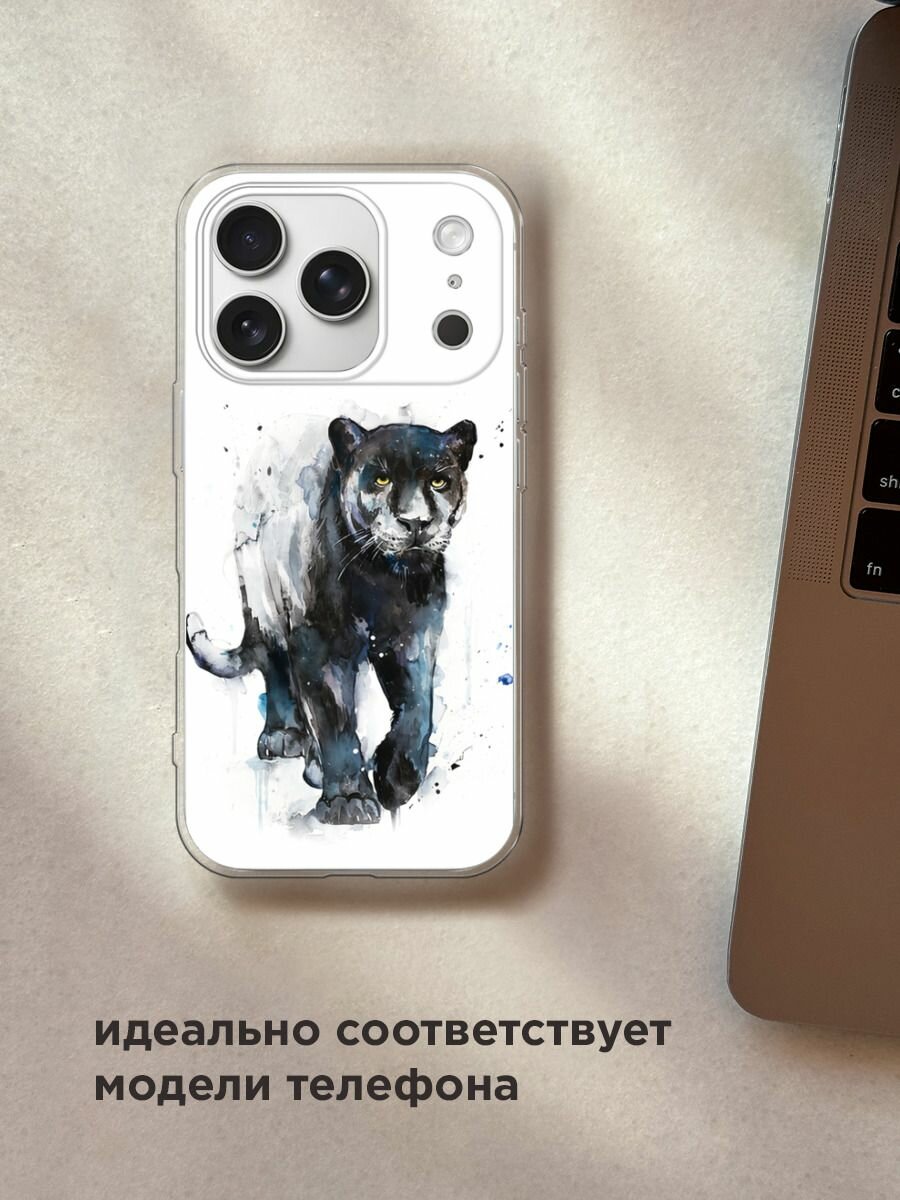Чехол на Apple iPhone 17 Pro / Айфон 17 Про с принтом "Пантера арт 3" — фото 1