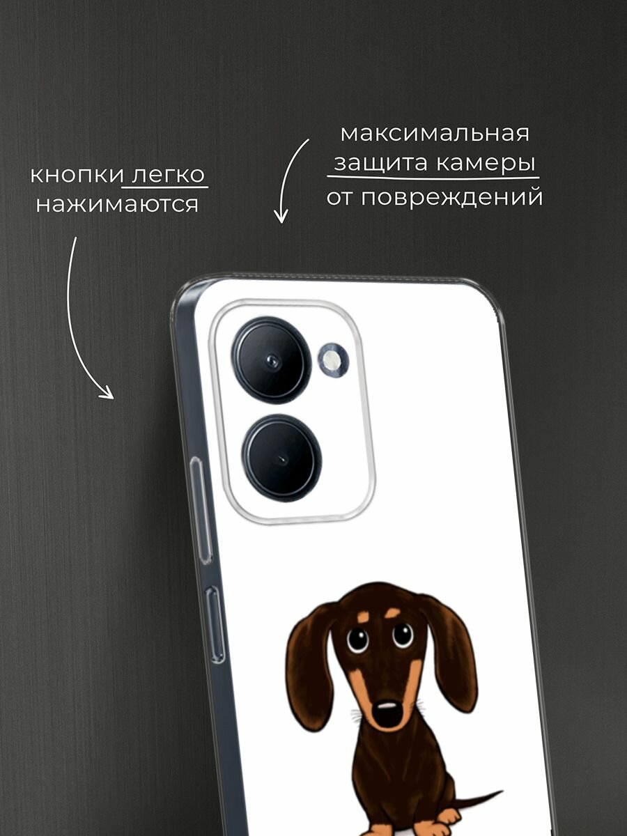 Чехол на Realme C33 / Реалми С33 с принтом "Маленькая такса" — фото 1