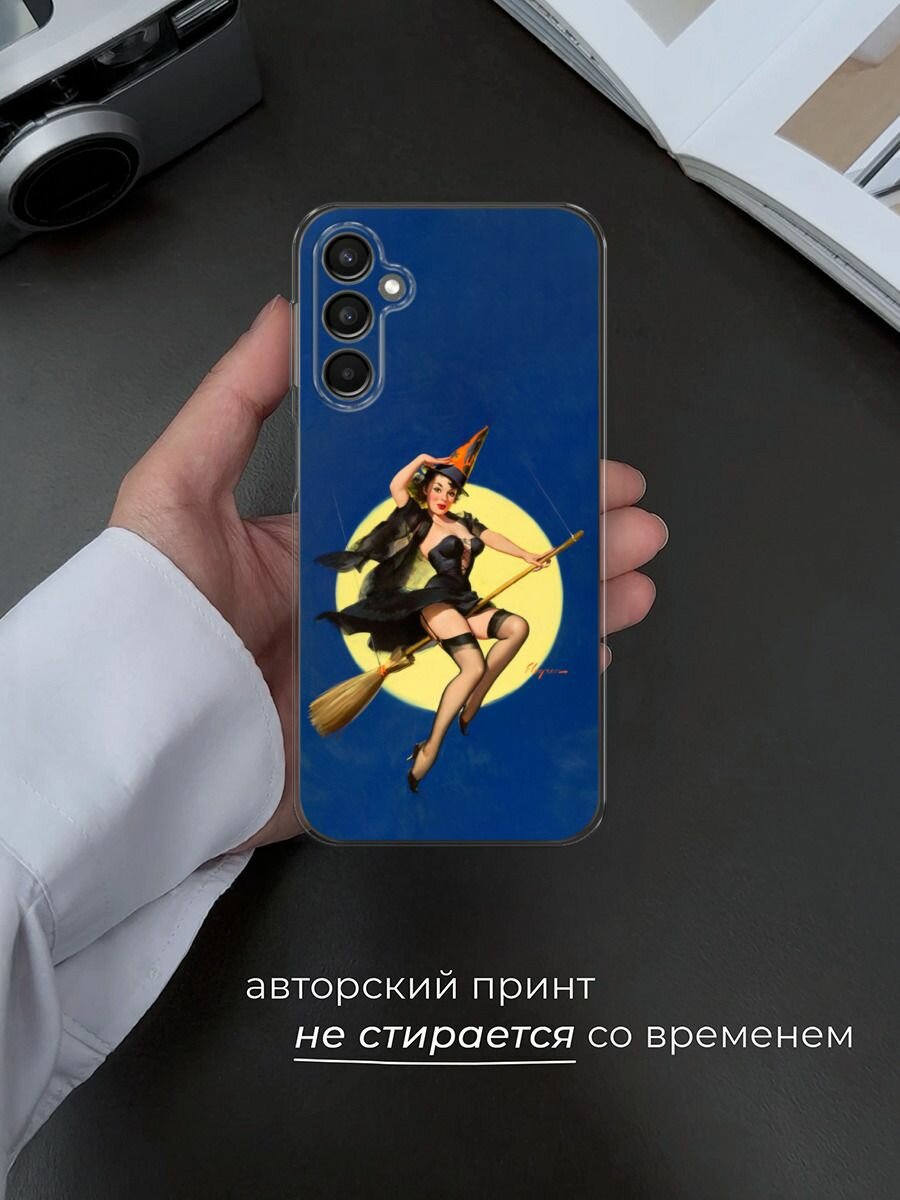Чехол на Samsung Galaxy A24 / Самсунг Галакси A24 с принтом "Pin-Up Witch" — фото 1