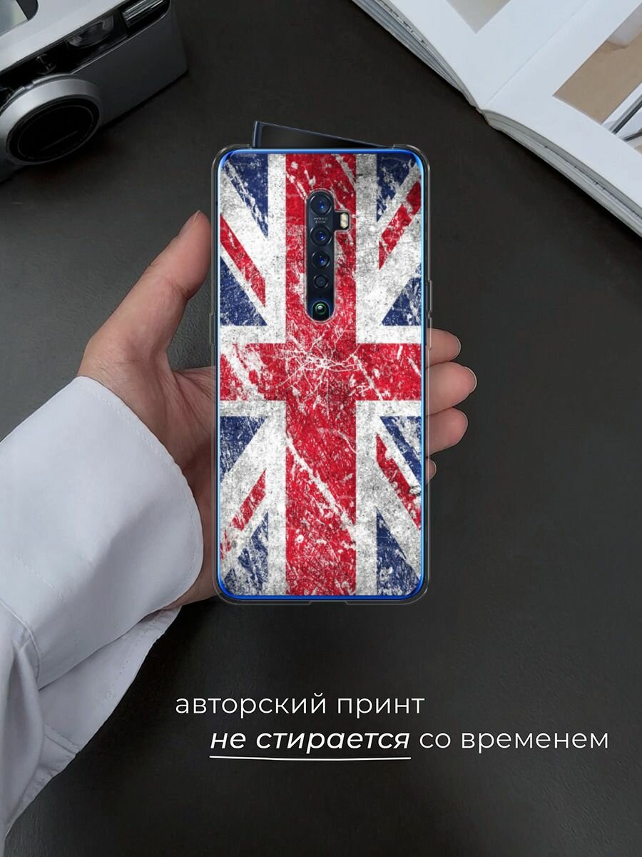 Чехол на Oppo Reno 2 / Оппо Рено 2 с принтом "Флаг британский" — фото 1