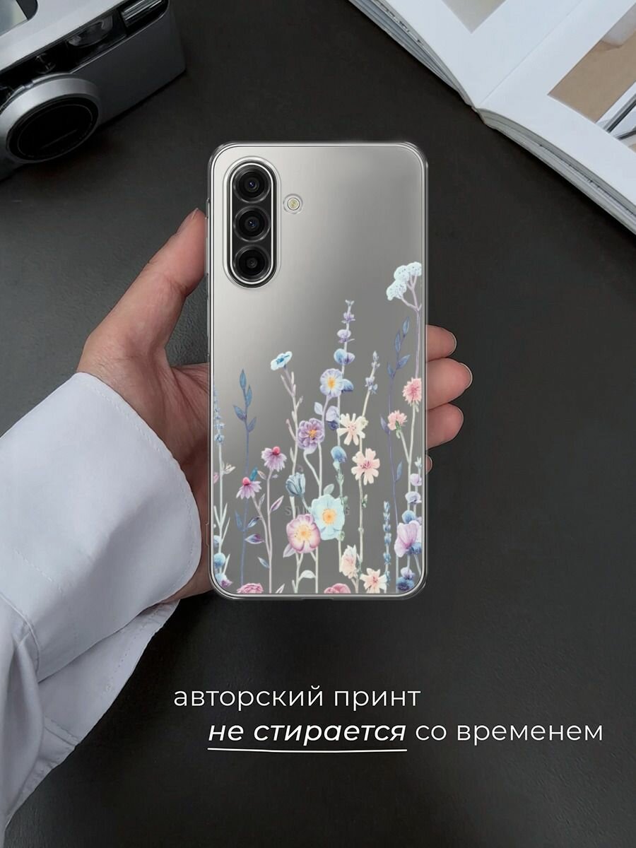 Чехол на Samsung Galaxy A17 / Самсунг А17 с принтом "Нежные полевые цветы" — фото 1