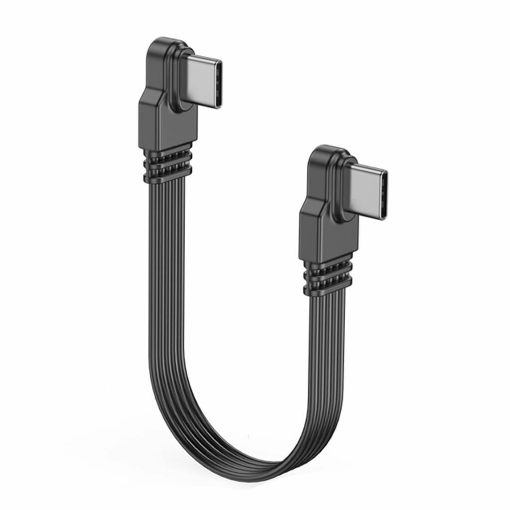 Кабель данных Type C с прямым/угловым коннектором, провод для зарядки 45W, поддержка 4K видео, 10cm - LR от мужчины к мужчине