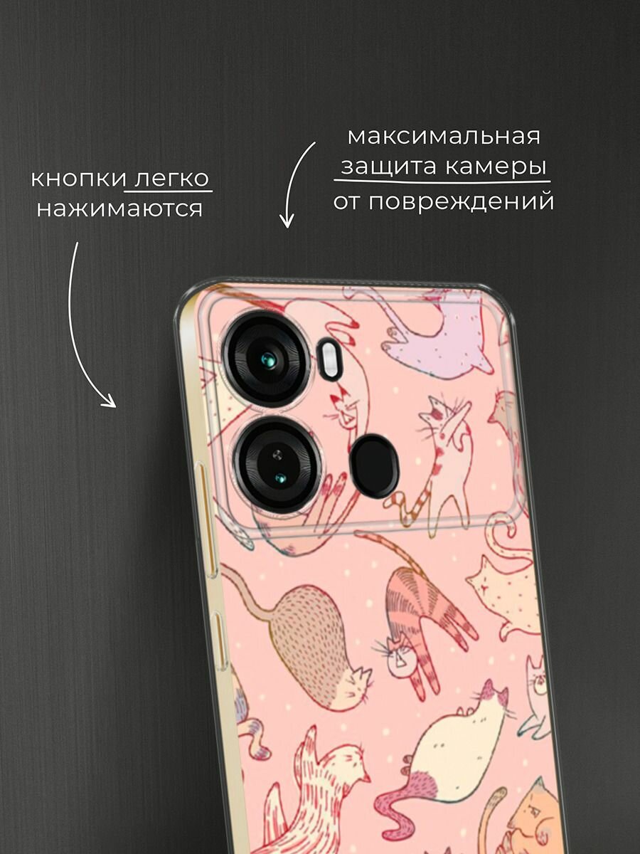 Силиконовый чехол на Itel P40 / Ител P40 с принтом "Розовое счастье" — фото 1
