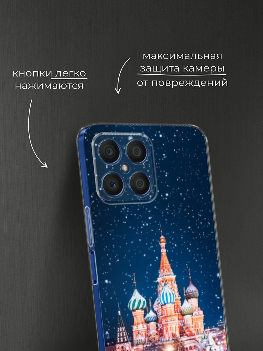 Силиконовый чехол на Honor X8 / Хуавей X8 с принтом "Москва 1" — фото 1
