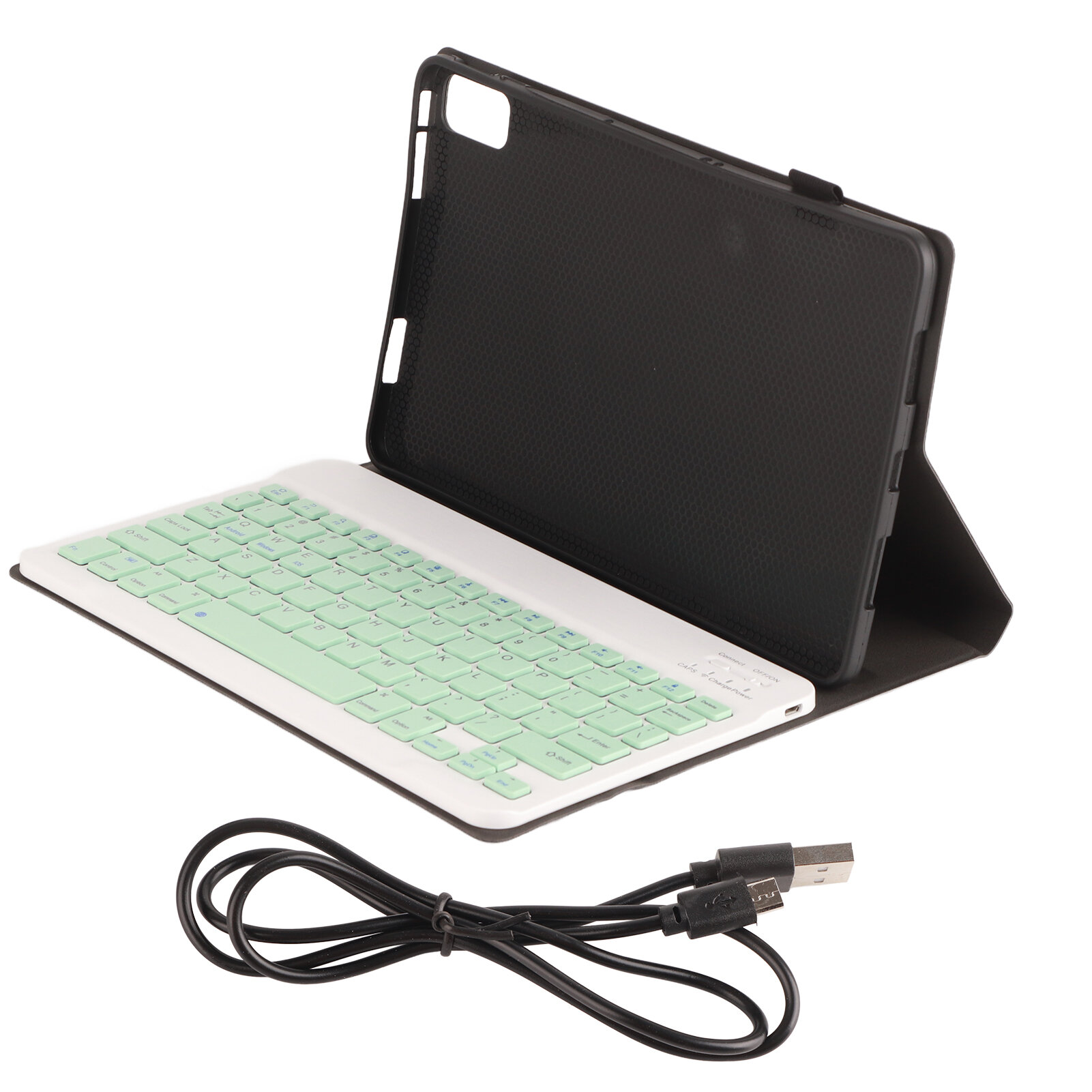 Беспроводная клавиатура 10 дюймов с квадратными кейкапами, для Huawei MatePad 10.4 дюйма, зеленый кожаный защитный чехол.