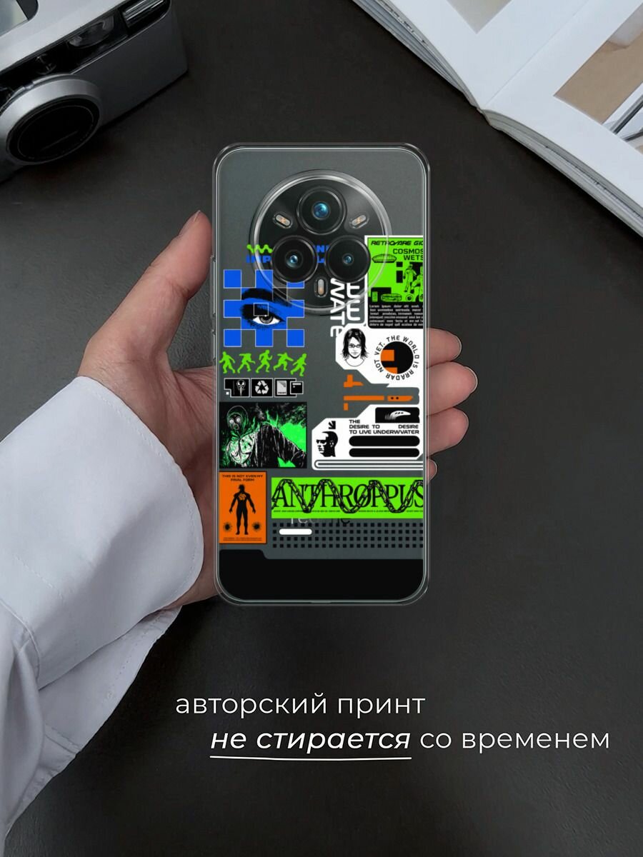Чехол на Realme 14 Pro / Реалми 14 Про с принтом "Nothing impossible", прозрачный — фото 1