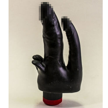 Биоклон Анально-вагинальный вибратор, черный С отросточками для стимуляции клитора