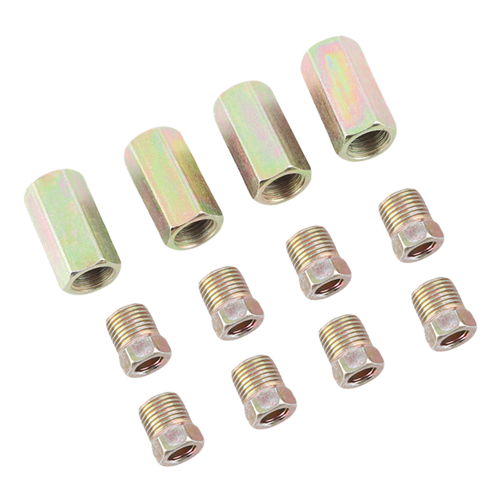 12 шт, 7/16 дюйма — 24 резьбы, фитинги для тормозной магистрали, ассортимент латунных автомобильных аксессуаров для тормозной трубки 1/4 дюйма