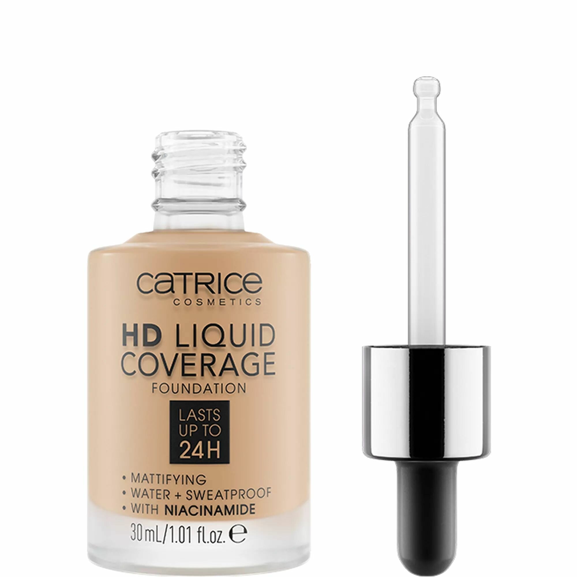 Стойкий Тональный крем CATRICE HD Liquid Coverage Foundation для лица - 032 Nude Beige (Бежевый Нюд)