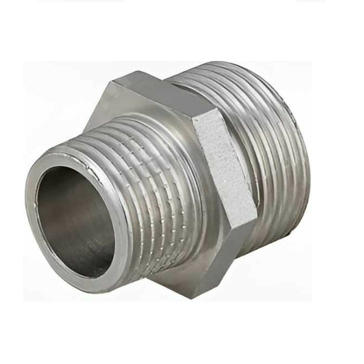 НН ниппель переходной 1/2x3/8 никелированный, для трубопроводов, резьбовое соединение