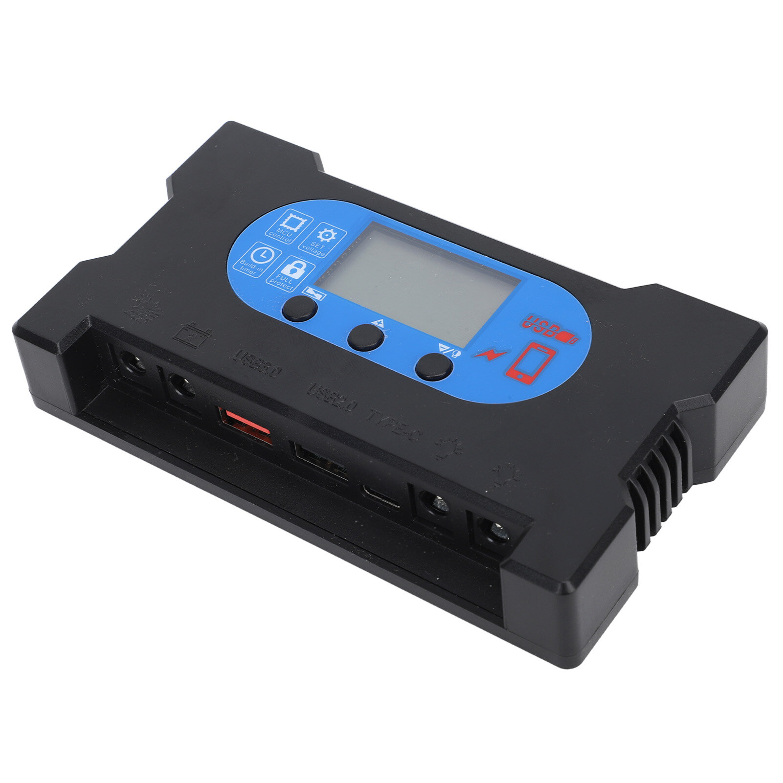 Контроллер заряда на солнечной батарее, двойной USB Type C, контроллер заряда солнечной панели для быстрой зарядки, для зарядки аккумулятора 12 В, 24 В, 60 А