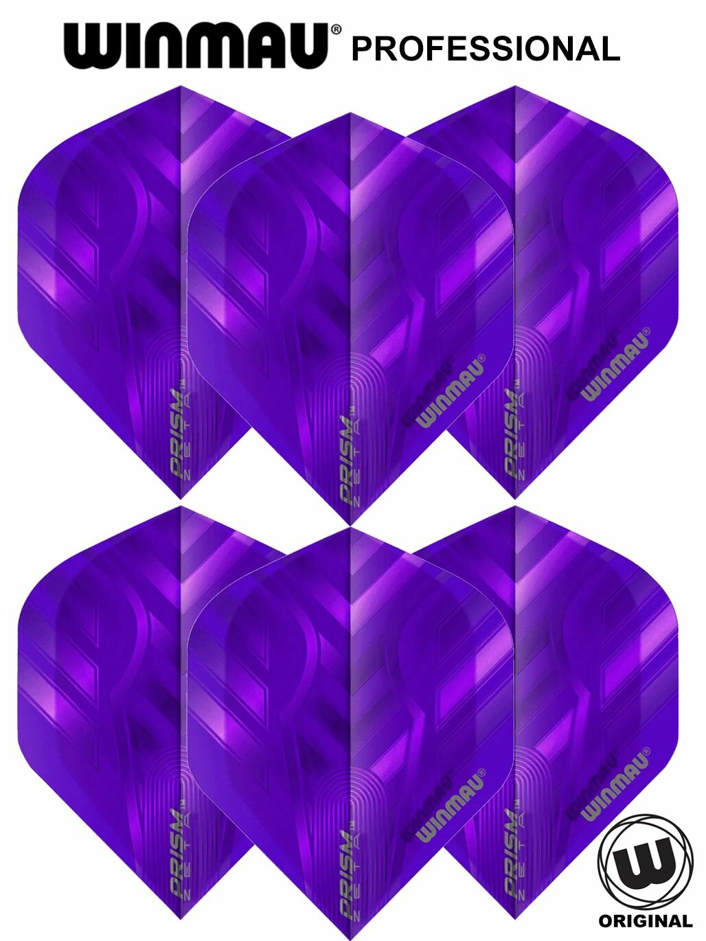 Профессиональные оперения 6шт WINMAU Prism Zeta (6915.304) Indigo. Для дротиков Дартс.