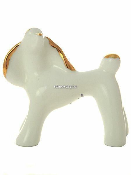 Скульптура "Собака рисунок Золотой", Императорский фарфоровый завод 4.25 см