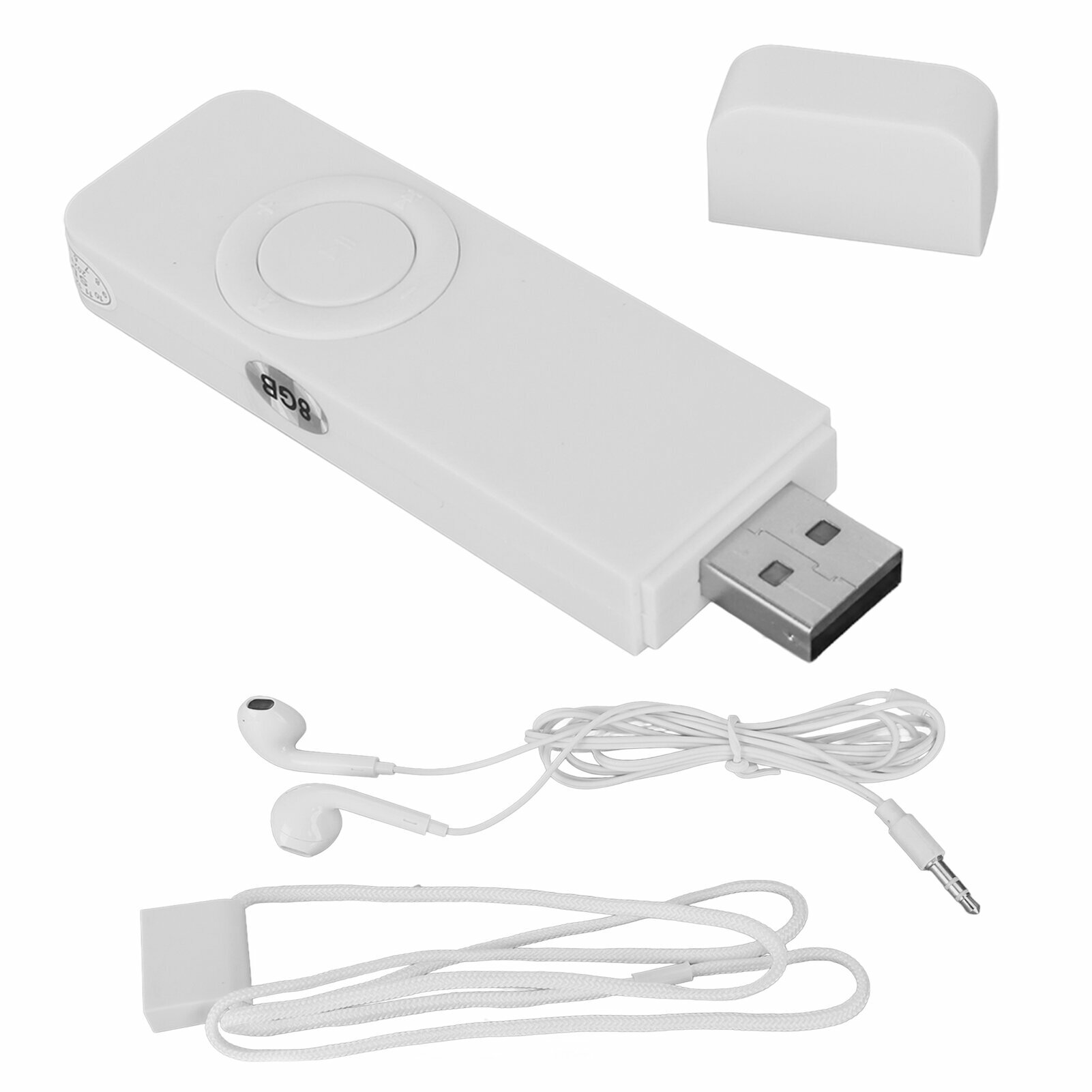 MP3-плеер 8 ГБ HiFi Lossless Sound, 64 ГБ расширяемый USB OTG поддержка, тонкий портативный музыкальный плеер с белым дизайном