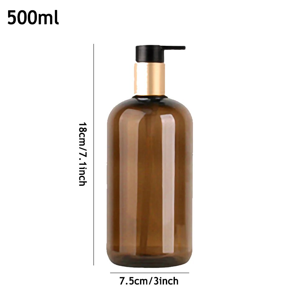Бутылка дозатор 500мл, коричневая, brown bottle B