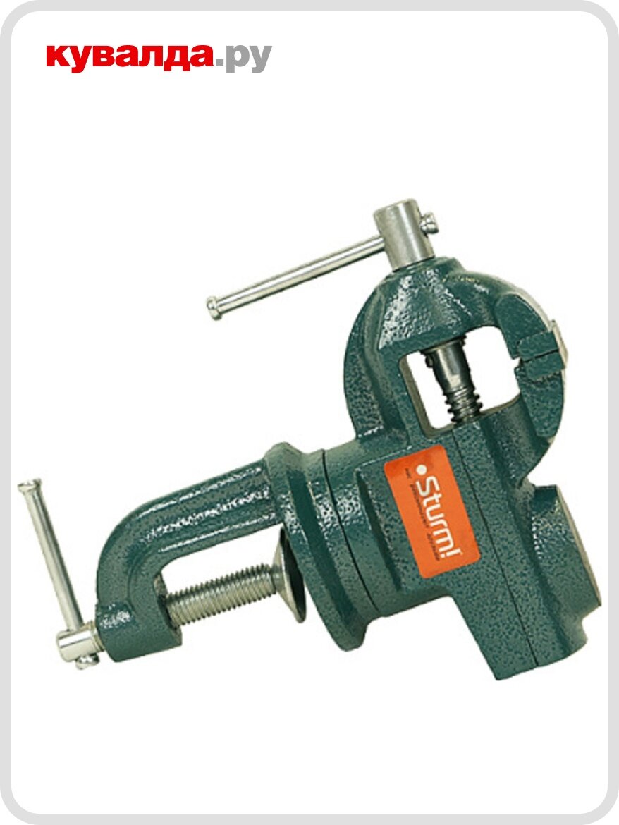 Тиски Sturm 1075-11-65 слесарные настольные 65мм, поворотные, с наковальн