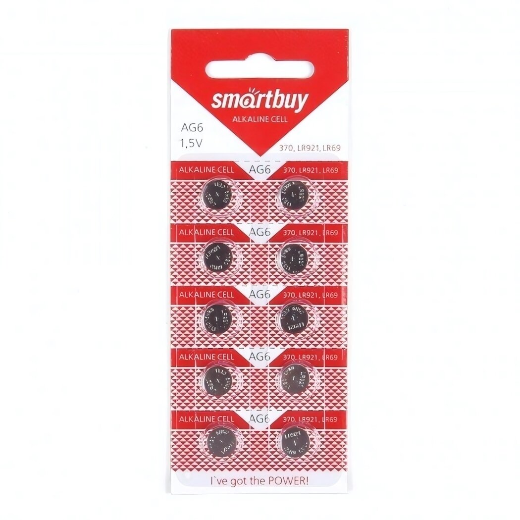 Батарейки SmartBuy AG6, 10 шт, 1,5 В, долговечные и надежные