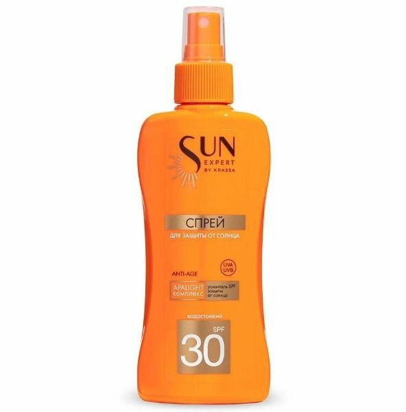 Солнцезащитный спрей KRASSA "Sun Expert", SPF 30, 180 мл