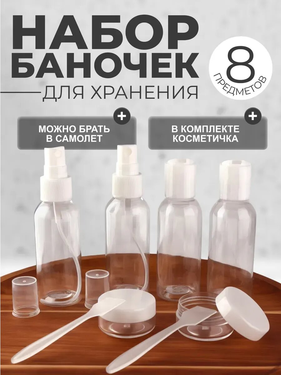 Дорожный набор флаконов и косметичка