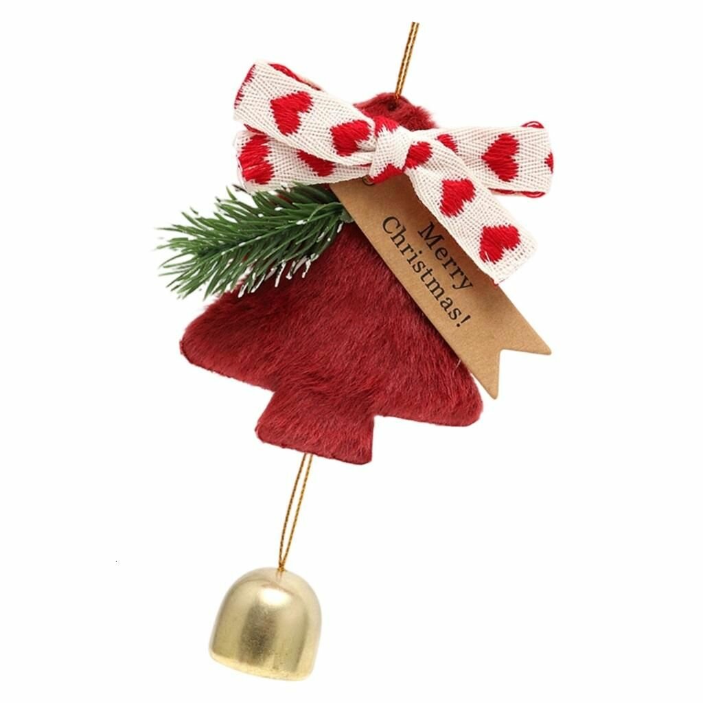 2 шт. Бархатные рождественские колокольчики для штор, свадеб и праздников, Бургундский