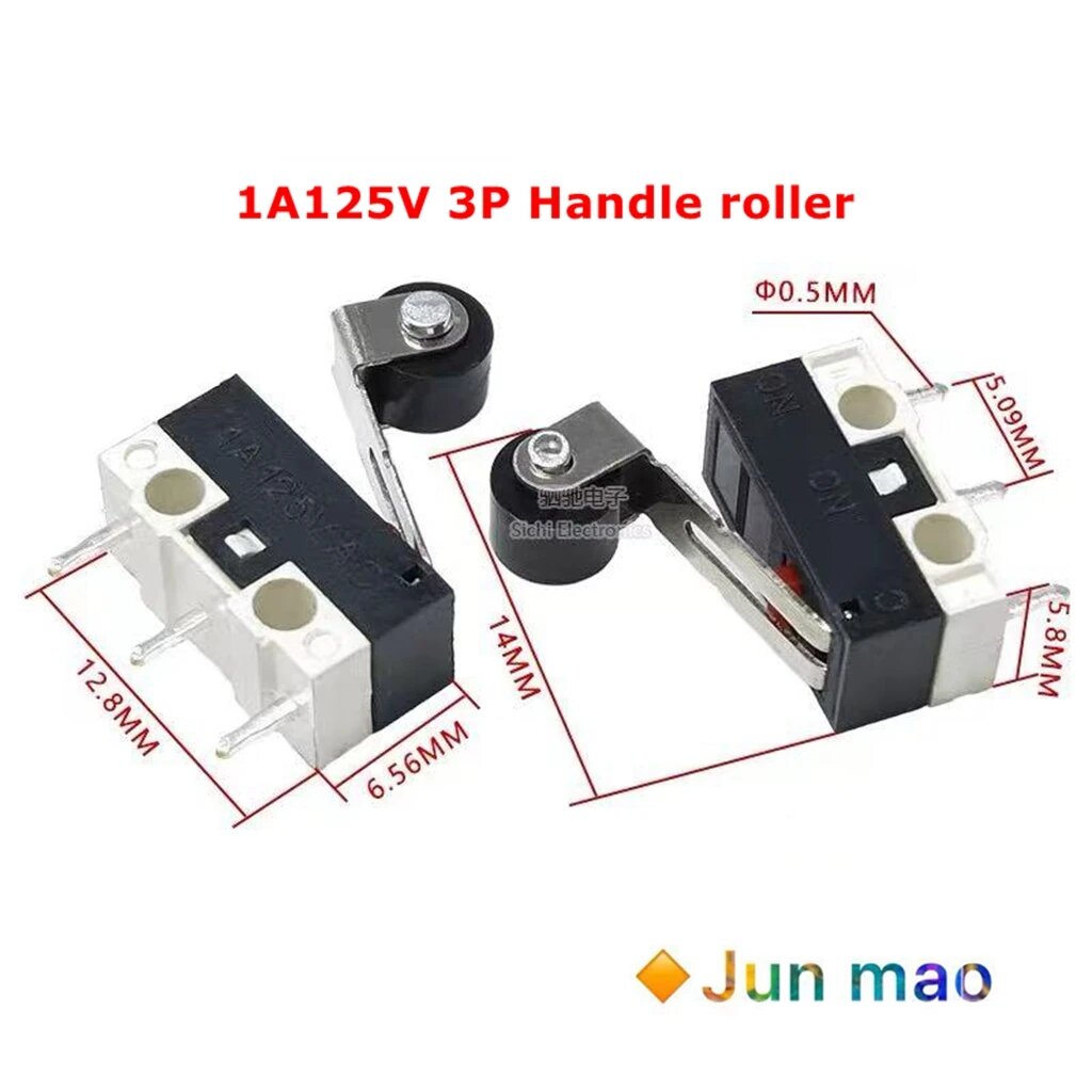 Переключатель 1A 125V 3P Handle roller, Цвет: 4