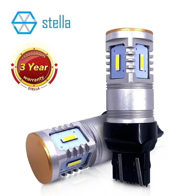 Stella 2 шт. 7443 W21/5 Вт T20 светодиодные сигнальные лампы canbus 12 В/24 В светодиодные стояночные огни стоп-лампы автомобильные внутренние фонари автоаксессуары