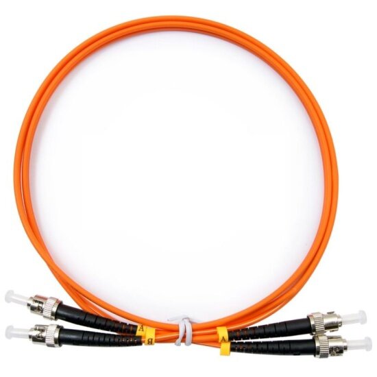 Патч-корд оптический Toplan , дуплексный, ST/PC-ST/PC, MM 62,5/125 (OM1), 10 м, LSZH