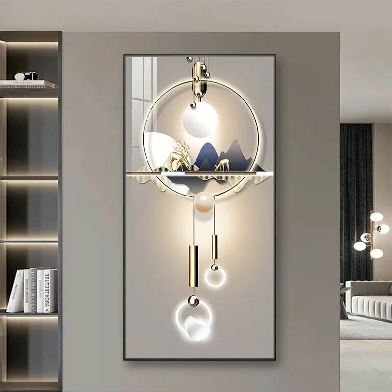 Алмазная мозаика абстрактные перья 44x94 (50x100 см) со стразами круглой формы без подрамника