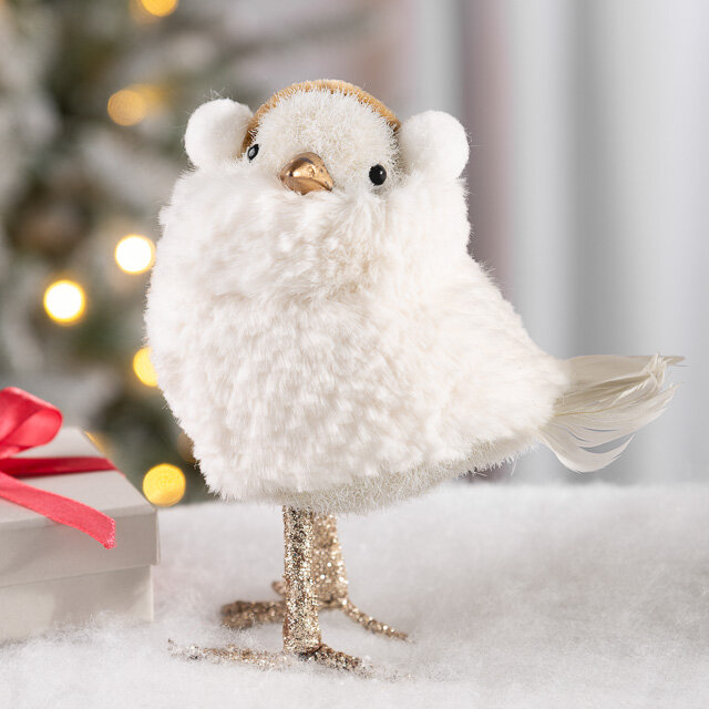 Декоративная фигурка Синичка Лея в наушниках - Warm heart 16*14 см, Christmas Deluxe, 14328