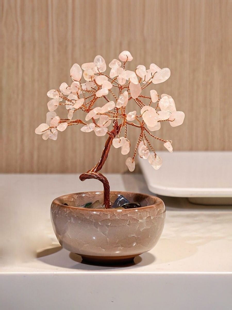 Розовое хрустальное дерево