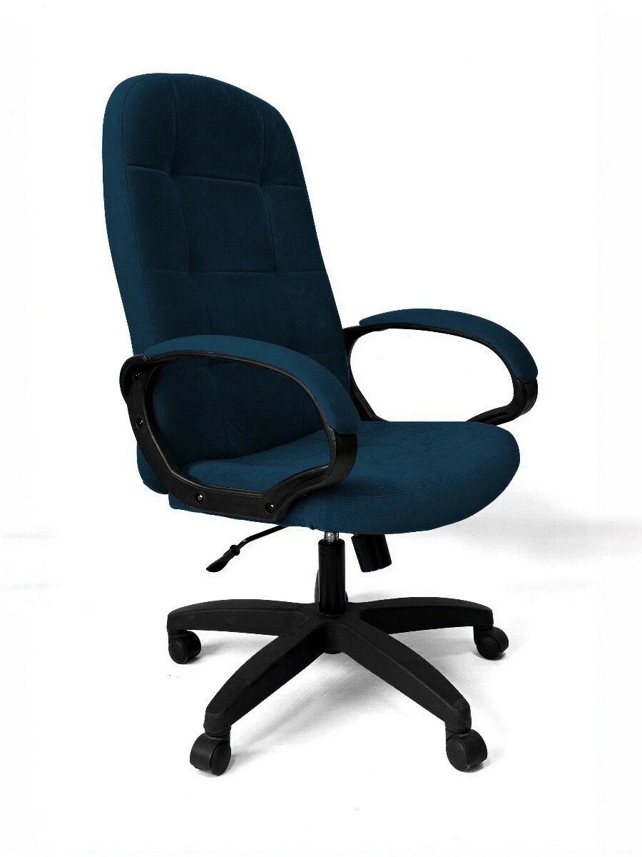 Компьютерное кресло StylChairs Пилот Софт, обивка велюр, цвет темно-синий