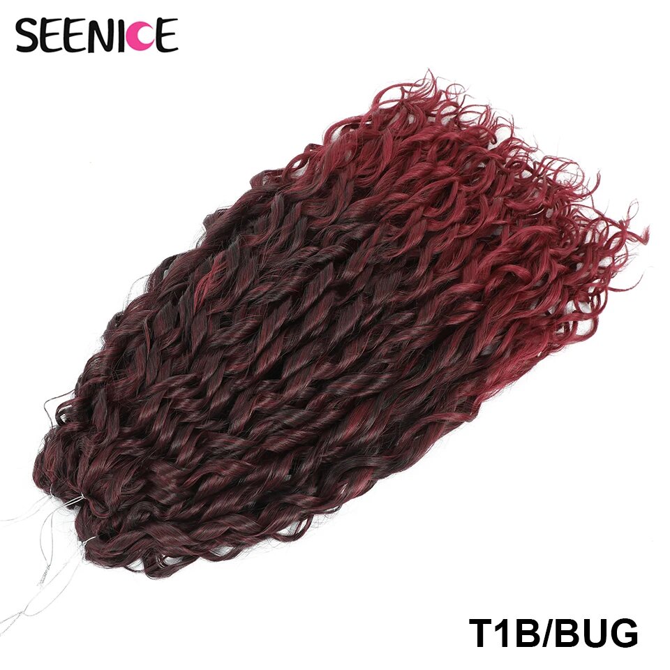 Синтетические кудрявые волосы SEENICE Jessica 22 дюйма оранжевые 4 шт./лот, T1B/Бордовый