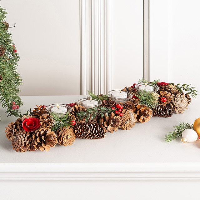 Подсвечник из шишек Лесная Романтика 54 см, Edelman, 1139186