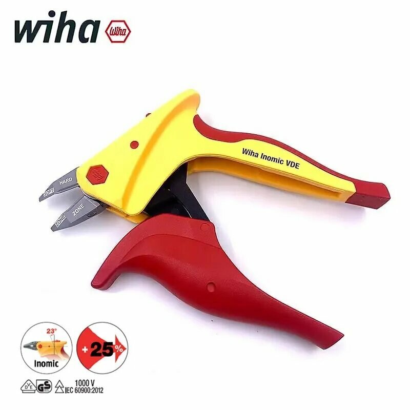 Wiha1000В Изолированные диагональные плоскогубцы с двойной функцией резки, Инновационные кусачки для электрика,30666